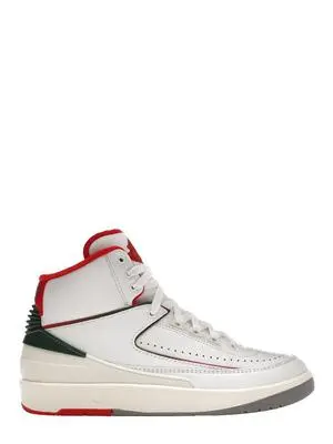 JORDAN 2 Retro High-top Sneakers - White/fire Red