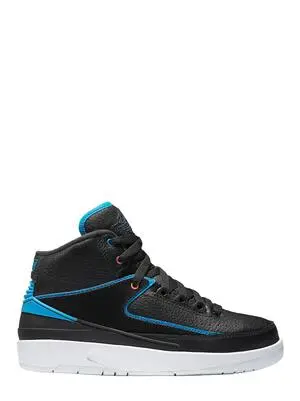 JORDAN 2 Retro High-top Sneakers - Black/fire Pink/photo Blue