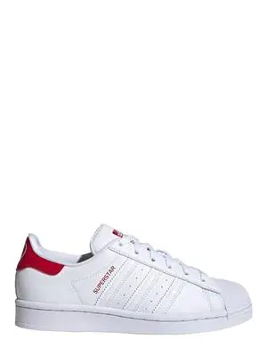 Adidas Superstar Lace Up Sneakers - White/scarelet Red