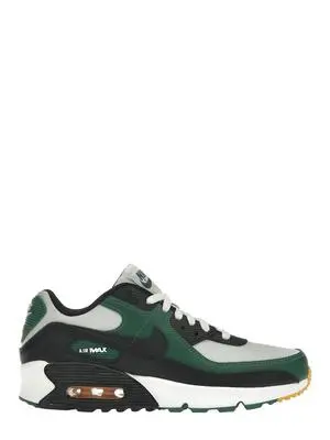 Nike Air Max 90 Leather Sneakers - Pure Platinum/gorge Green/university Gold