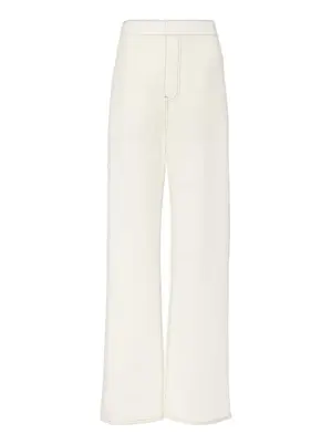 Alaïa High-rise Wide-leg Pants - White