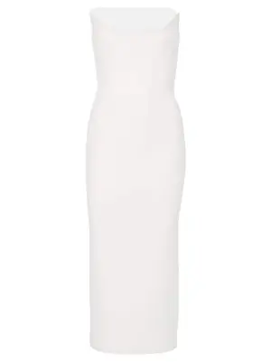 Alex Perry Bridal Strapless Midi Dress - White