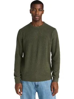 Faherty Brand Jackson Crew Sweater Olive Heather