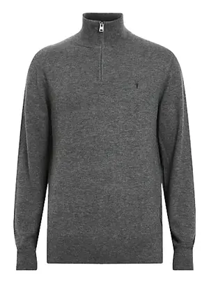 ALLSAINTS AllSaints Kilburn Funnel-Neck Wool-Blend Jumper Carter Grey