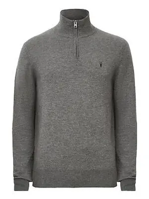 ALLSAINTS Kilburn Funnel-neck Wool-blend Jumper - Monument Grey