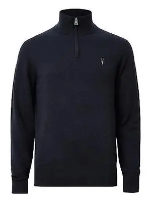 ALLSAINTS Kilburn Funnel-neck Wool-blend Jumper - Navy Blue