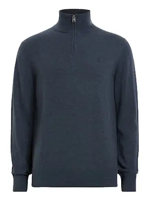 ALLSAINTS Kilburn Funnel-Neck Wool-Blend Jumper Smith Blue