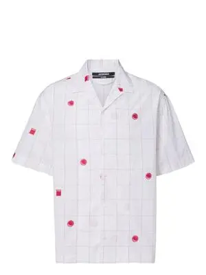 Jacquemus Checked Cotton Jacquard Bowling Shirt - White