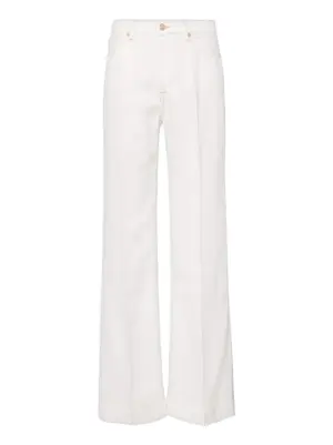 7 For All Mankind Mid-rise Wide-leg Jeans - White