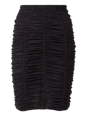 Attico Ruched Miniskirt - Brown