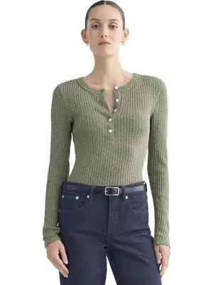 Everlane Cozy Rib Henley Kalamata