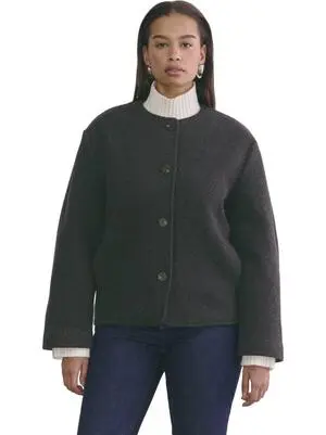 Everlane Wool Cocoon Coat Heather Charcoal