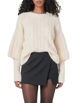 ENDLESS ROSE Endless Rose Twofer Cable Layered Sweater