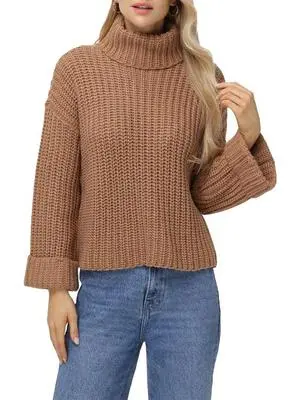 525 America 525 Vida Bell Sleeve Turtleneck Sweater Cinnamon