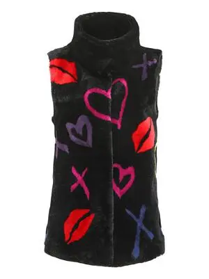 Gorski Gorski Reversible Shearling Vest Blkpat