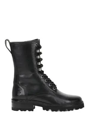 THE FRYE COMPANY Frye Olivia Combat Lace-Up Ankle Boots Black