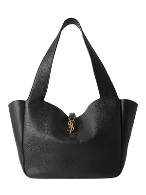 Saint Laurent Le 5 À 7 Bea Textured-leather Tote - Black