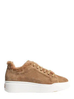 Max Mara Max Mara Suede Low-Top Sneakers Beige