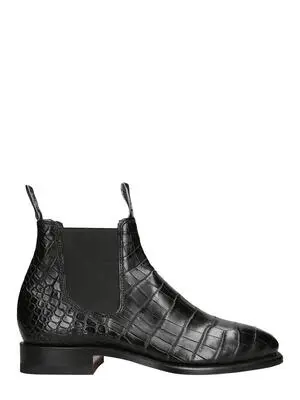 R.m. Williams Crocodile Leather Ankle Boots - Black