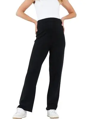RIPE MATERNITY Ryan Knit Wide Leg Pant - Black