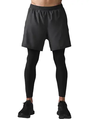 Alo Yoga 5" Revival 2-in-1 Pants - Anthracite/black