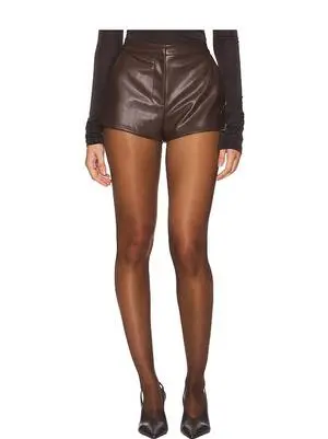 LOVERS AND FRIENDS Reese Faux Leather Short - Chocolate Brown