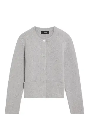 Theory Theory Wool And Cashmere-Blend Cardigan Gray