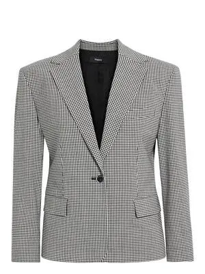 THEORY Theory Gingham Wool-Blend Blazer