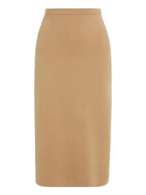 Theory Merino Wool-blend Midi Skirt - Sand