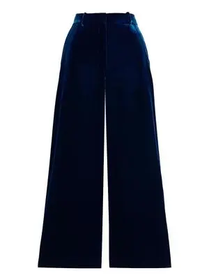 Theory Velvet Wide-leg Pants - Navy