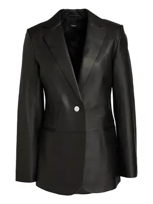 Theory Theory Leather Blazer Black