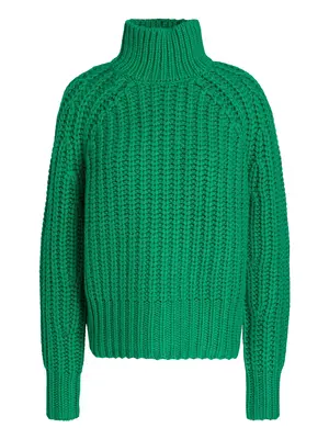 Vince Vince. Ribbed Wool And Cashmere-Blend Turtleneck Sweater Green