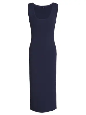Theory Ribbed-knit Midi Dress - Navy