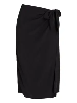Theory Theory Wrap-Effect Crepe Midi Skirt Black