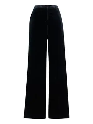 Theory Demitria Stretch Cotton-velvet Flared Pants - Midnight Blue
