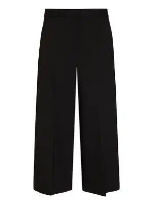 Theory Cropped Wide-leg Twill Pants - Black