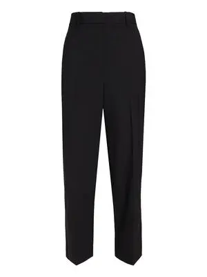 Theory Cropped Straight-leg Wool-blend Pants - Black