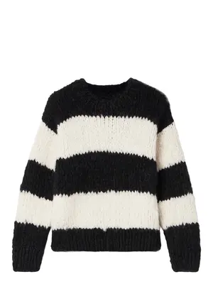 Suzie Kondi Jooshi Striped Cashmere Sweater - Black