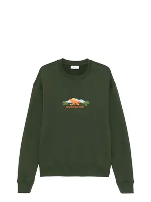 Maison Kitsuné Outdoor Profile Fox Sweatshirt - Green