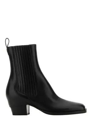 Fendi Leather Ankle Boots - Black