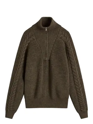 Isabel Marant Lenz Half Zip Jumper - Dark Khaki