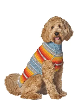 CHILLY DOG Serape Dog Sweater - White