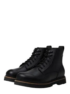BIRKENSTOCK Highwood Mid Lace-up Leather Boots - Black