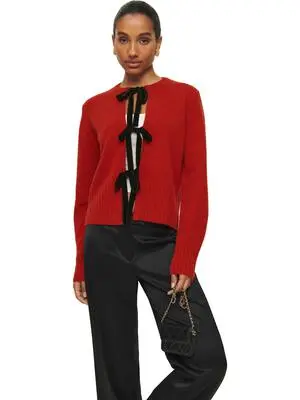 REFORMATION Sierra Regenerative Wool Cardigan - Red