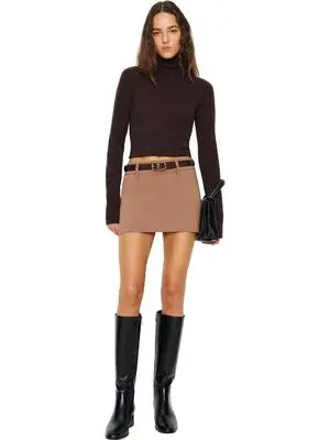 REFORMATION Sara Knit Mini Skirt - Brown