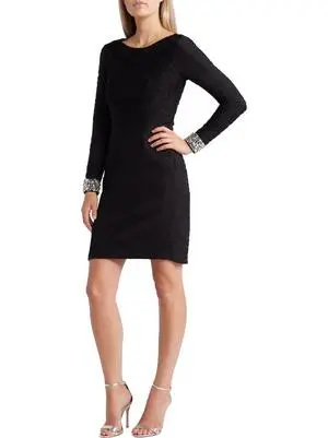 Vince Camuto Rhinestone Detail Cocktail Dress - Black
