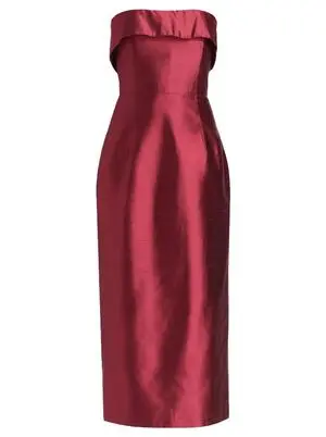MARKARIAN Novella Satin Column Cocktail Dress - Raspberry