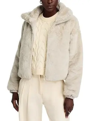 SAVE THE DUCK Jeon Reversible Faux Fur Jacket - Rainy Beige