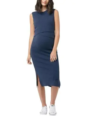 RIPE MATERNITY Layered Knit Nursing Dress - Ink