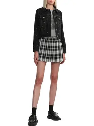 SJYP Rhinestone-embellished Denim Jacket - Black